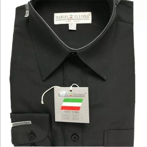 Daniel Ellissa | Shirts | Daniel Ellissa Mens Black Dress Shirt ...